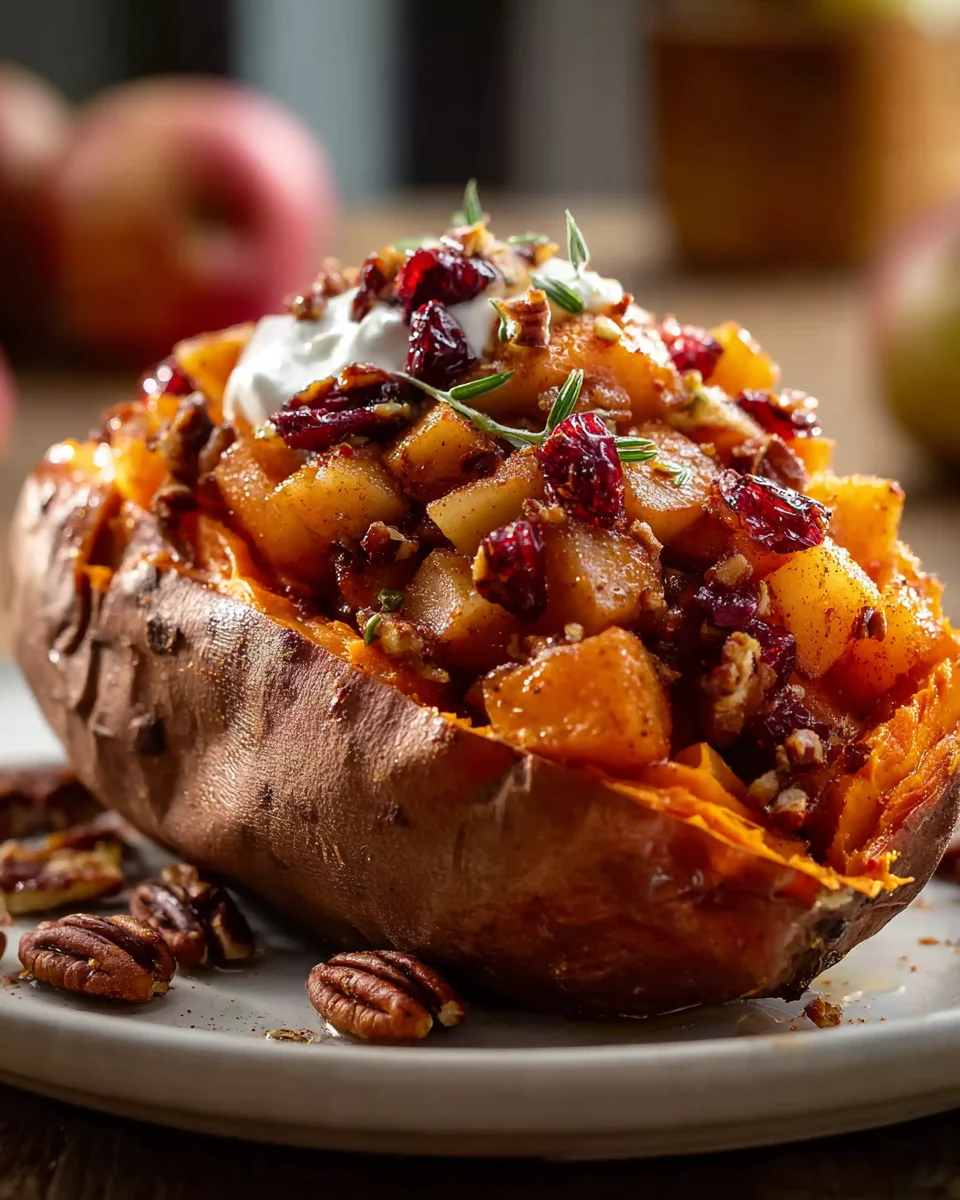Delicious Apple Spiced Stuffed Sweet Potatoes Recipe! - kitchenyumm