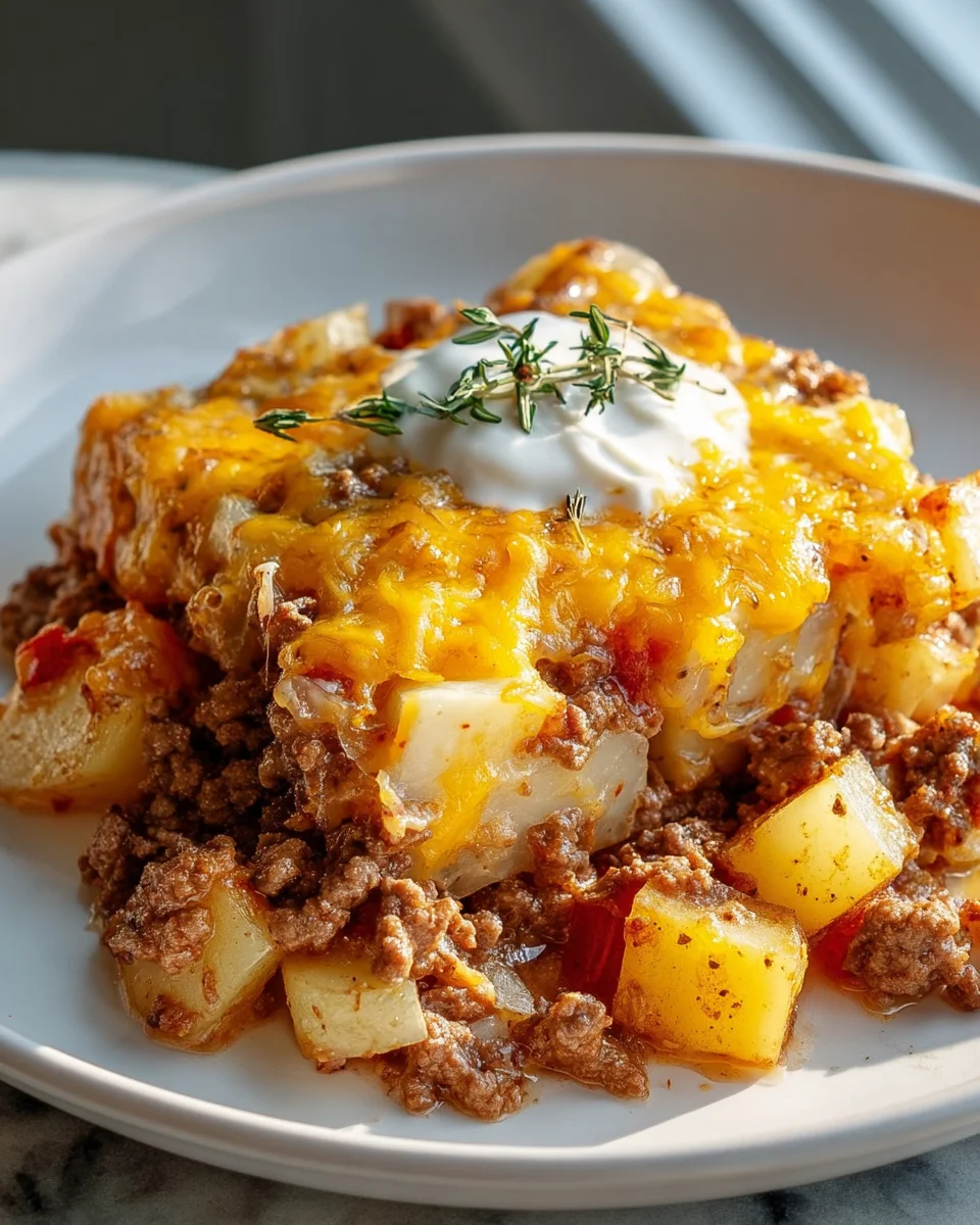 Delicious Ground Beef Potatoes Casserole Recipe for Dinner - kitchenyumm